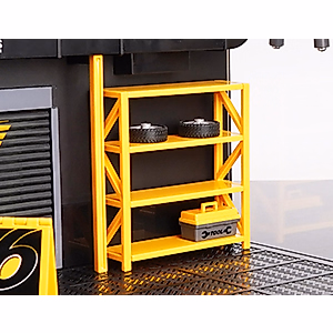 Gilumza Display Case DIY Simulation Scenario Die-cast Model with LED Light, Garage Scene Model for Motorcycle Toy Car Toys Collectibles Assemble (10x6x5inch) (No Acrylic)(No Glass)