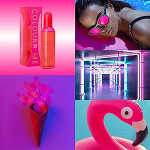 COLOUR ME Neon Pink by Milton-Lloyd - Perfume for Women - Amber Floral Woody Scent - Mandarin and Ginger Notes - Blended with Jasmine and Vanilla - for Vibrant Ladies - 3.4 oz EDP Spray