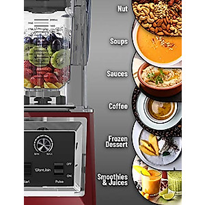 WantJoin Professional Soundproof Quiet Blender, Commercial Smoothie Blenders Countertop Blender with Shield Sound Enclosure,Multifunctional,Speed Control,Self-Cleaning