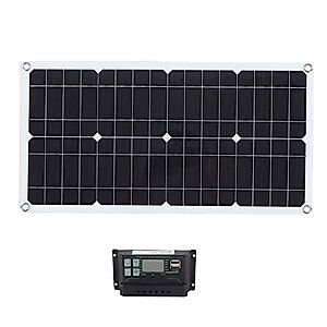 Srum 250W Solar Panel Kit, 12V/24V Monocrystalline Solar Panel Battery Maintainer Charger with Waterproof 10A Solar Charge Controller, Dual USB Solar Power Panel for RV Car Boat Home