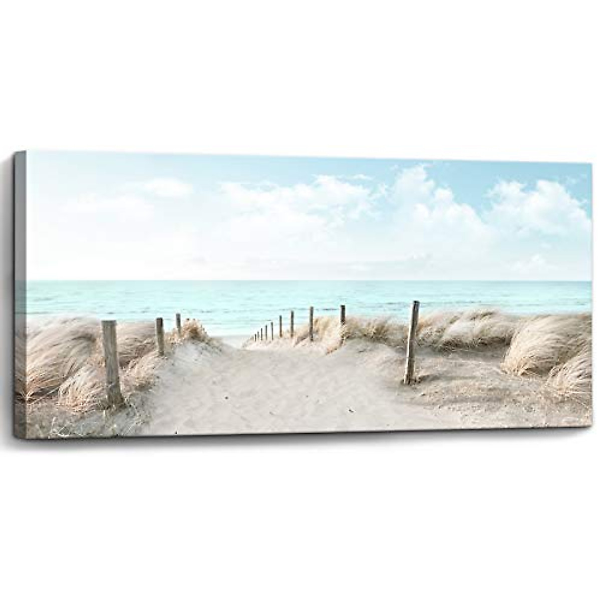 Large Canvas Wall Art Sky Beach Scene - 60x30 Inches Ready to Hang