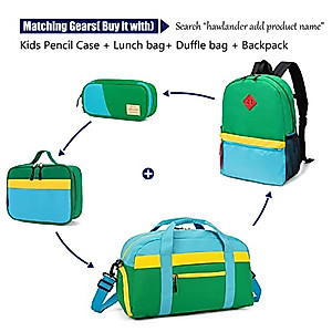 HawLander Little Kids Backpack for Boys Toddler School Bag Fits 3 to 6 years old, 15 inch, Green Blue