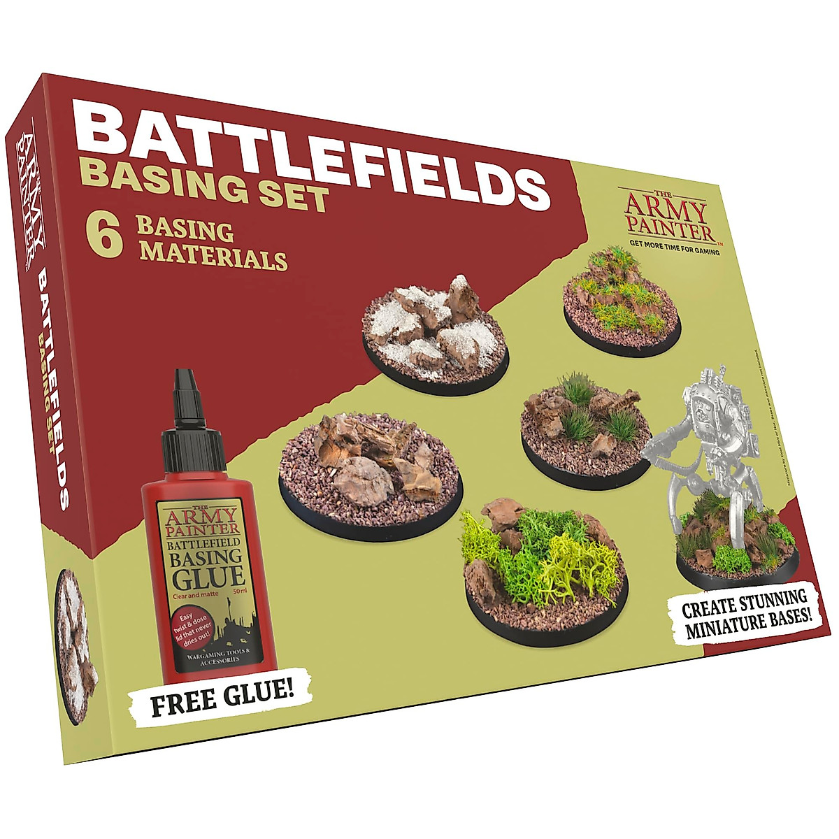 The Army Painter Battlefields Basing Set - Terrain Model Kit for Miniature Terrain Bases - Diorama Supplies with Landscape Rocks, Scenic Sand, Model Grass, Tufts & Free Basing Glue
