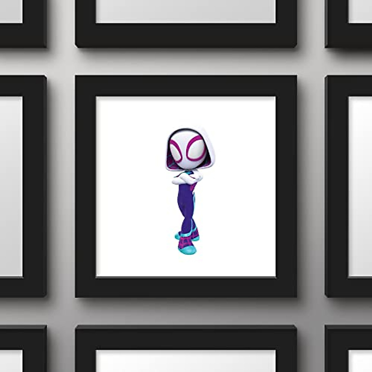 Trends International Gallery Pops Marvel Spidey And His Amazing Friends - Ghost-Spider Wall Art, Black Framed Version, 12'' x 12''