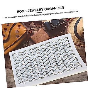 NOLITOY 16 Pcs Box Jewelry Box Pad Jewelry Stand Jewelry Insert Pad Jewelry Insert Mat Jewelry Display for Selling Jewelry Holder Jewelry Showcase Pads White Ring Sponge Jewelry Rack