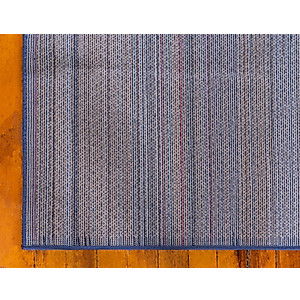 Unique Loom Solo Collection Area Rug - Calabasas (7' 1" x 10' Rectangle, Navy Blue)