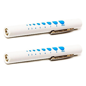 2 Medical Eye Pen Light Pupil Gauge Doctor Nurse First Aid Diagnostic Penlight !