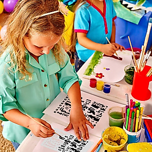 ELENTGE Letter Stencils 12 Pcs Stencils for Crafts 4x7 inch Alphabet Stencils Craft Stencils Lettering Stencils Numbers Stencils Stencils for Painting on Paper/Wood/Canvas/Plastic