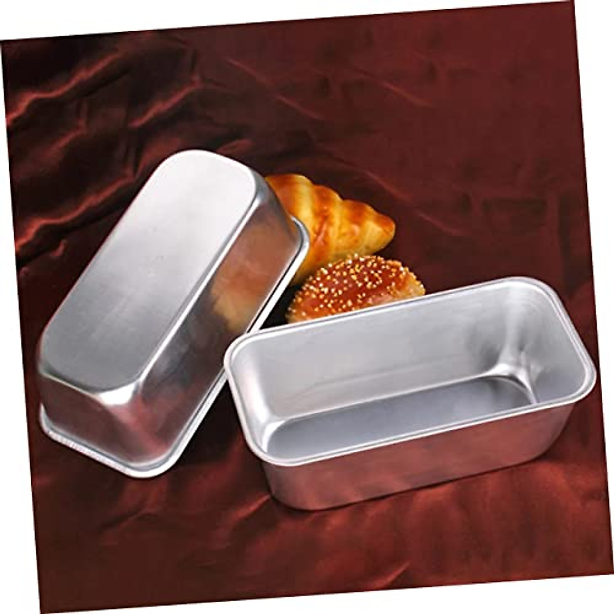Cabilock 1pc Toast Mold Cheesecake Mini Baking Pans Burger Mold Bread Baking Tin Oven Rectangular Bread Toasting Molds Bread Baking Mold Kitchen Supplies Silver Household Aluminum Alloy Set