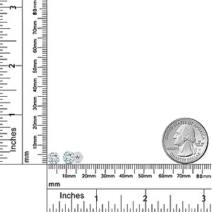 Gem Stone King 14K Gold Gemstone Birthstone Solitaire Stud Earrings | Round 6MM | Gold Earrings for Women