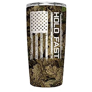Hold Fast Hunting Camo Flag Stainless Steel Tumber, Camo, 20 oz