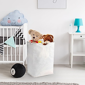 Coloch Set of 2 Large Laundry Basket with Handle, 60L Collapsible Clothes Hamper Waterproof Laundry Bins Freestanding Storage Basket for Clothes, Blanket, Toy, Bathroom, Living Room, Beige