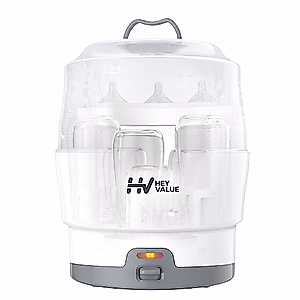 Bottle Sterilizer, Baby Bottle Sterilizer, Heyvalue Steam Bottle Sanitizer for Baby Bottles, Pacifiers, Teethers, Breast Pump Parts, Easy One Button Control Electric Bottle Sterilizer, BPA-Free
