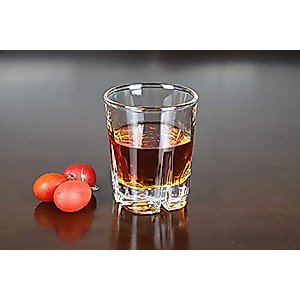 BothEarn Whiskey Rocks Glass Set of 2 - Clear Drinking Cup with Heavy Solid Base - Good for Bourbon Jack Daniels Tennessee and Scotch, 6.5 oz (185 ml)