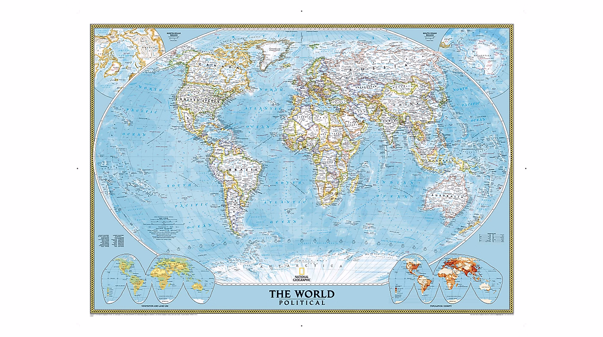 National Geographic World Wall Map - Classic - Laminated (43.5 x 30.5 ...