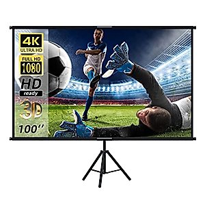 Projector Screen with Stand,Lejiada 100 inch Indoor Outdoor Projection Screen, Portable 16:9 4K HD Movie Screen with Carry Bag Wrinkle-Free Design for