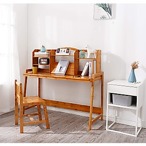 UNICOO BAMBOO SERIES Bamboo Height Adjustable Kids Desk and Chair Set, Children Study Table and Chair Set (Nature - 02)