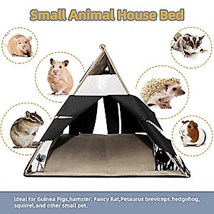 enheng Small Pet Hideout Grass Flowers Butterfly Silhouettes Hamster House Guinea Pig Playhouse for Dwarf Rabbits Hedgehogs Chinchillas