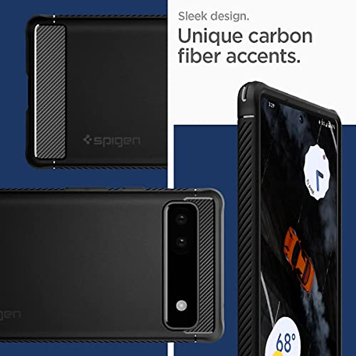 Spigen Rugged Armor Designed for Pixel 6a Case (2022) - Matte Black