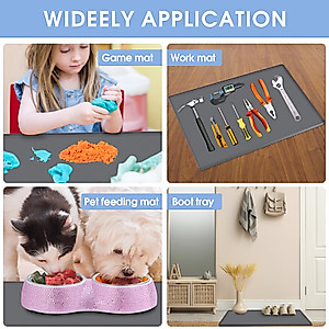 Under Sink Mat Kitchen Cabinet Tray, Flexible Waterproof Silicone Made, Disifenction Surface - 34" x 22"