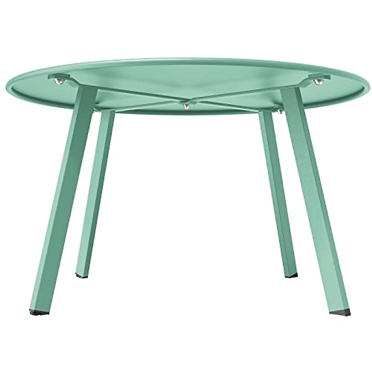 Grand Patio Round Steel Patio Coffee Table, Weather Resistant Outdoor Large Side Table, Mint Green…