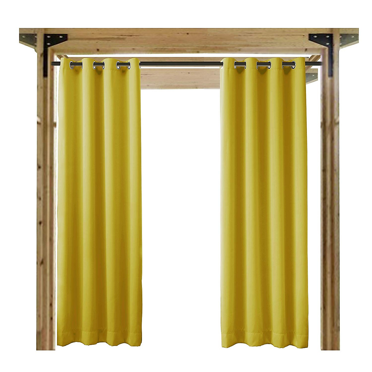 cololeaf Porch Curtains Outdoor Waterproof Patio Garden Outdoor Curtain/Exterior Shades/Blinds- Grommet Thremal Insulated Blackout Curtain - Yellow 84" Wx96 L Inch (1 Panel)