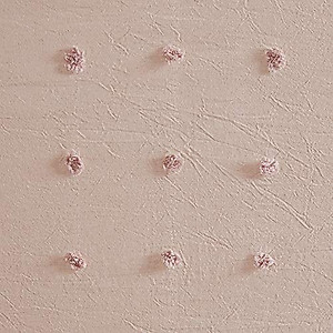 Urban Habitat Brooklyn Cotton Fabric Shower Curtain Jacquard Pom-Pom Machine Washable Shabby Chic Modern Home Bathroom Décor Bathtub Privacy Screen, 70" x 72", Pink