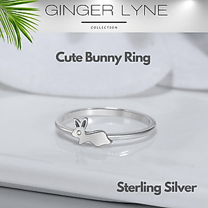 Cute Bunny Rabbit Ring Women by Ginger Lyne 925 Sterling Silver Cubic Zirconia Pet Jewelry Collection