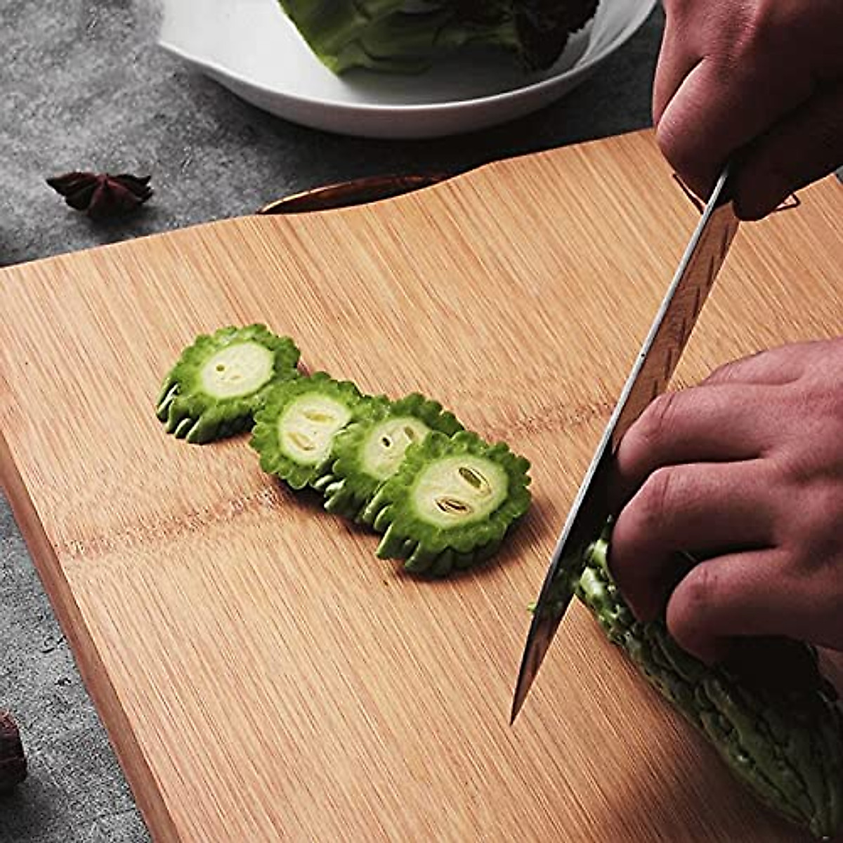 GULRUH Wood Cutting Boards for Kitchen, Bamboo Cutting Board|Double-Sided Bamboo Poly Cutting Board for Kitchen | Easy to Wash and Clean | BPA Free|45 * 32cm