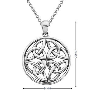 Amazon Essentials Sterling Silver Celtic Triquetra Trinity Knot Medallion Pendant Necklace, 18' (previously Amazon Collection)