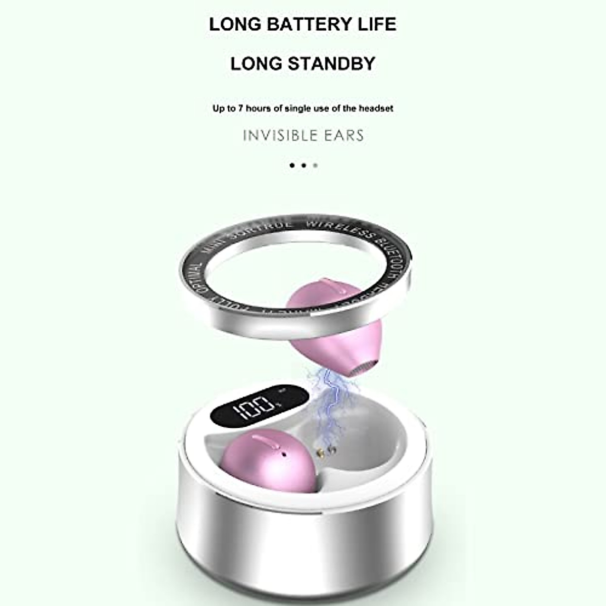 Loluka Invisible Earbuds Mini Hidden Wireless Tiny Earbuds for Small Ears Bluetooth 5.0 Smallest for Music Nude