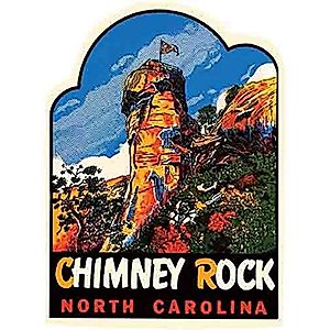 Chimney Rock North Carolina Vintage Travel Decal Sticker Souvenir