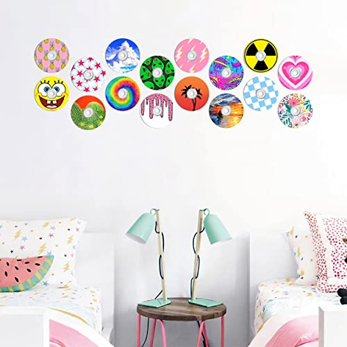 HK Studio Indie Records Wall Decor Pack | 16 Vibrant PVC Decals