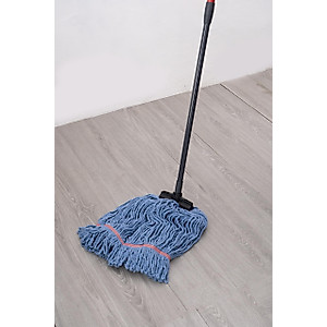 Matthew Commercial&Residential Mop Heavy Duty Industrial Mops with Screw-on Handle(Fit Standard American Screw) Looped-End String Wet Cotton Mops for Home,Office,Workshop - 2 Set&2 Mop Replacements
