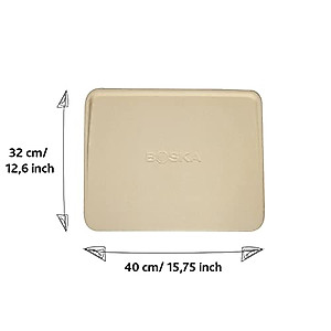 Boska Pizza Stone Plate Deluxe - Best for Oven, BBQ, and Grill - Natural Non-Toxic and Non-Stick Surface - Thermal Shock Resistant Cooking Stone - Heavy Duty Ceramic Cookware
