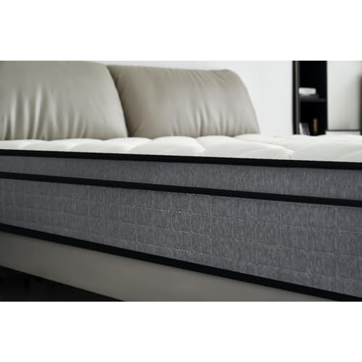 Container Furniture Direct Hybrid 12 Inch Queen Mattress in a Box, Pillow Top Bed Cushion with Gel Infused Memory Foam, Breathable and Hypoallergenic, Medium Firm for Lumbar Support