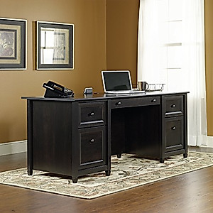 Sauder Edge Water Executive Desk, Estate Black finish