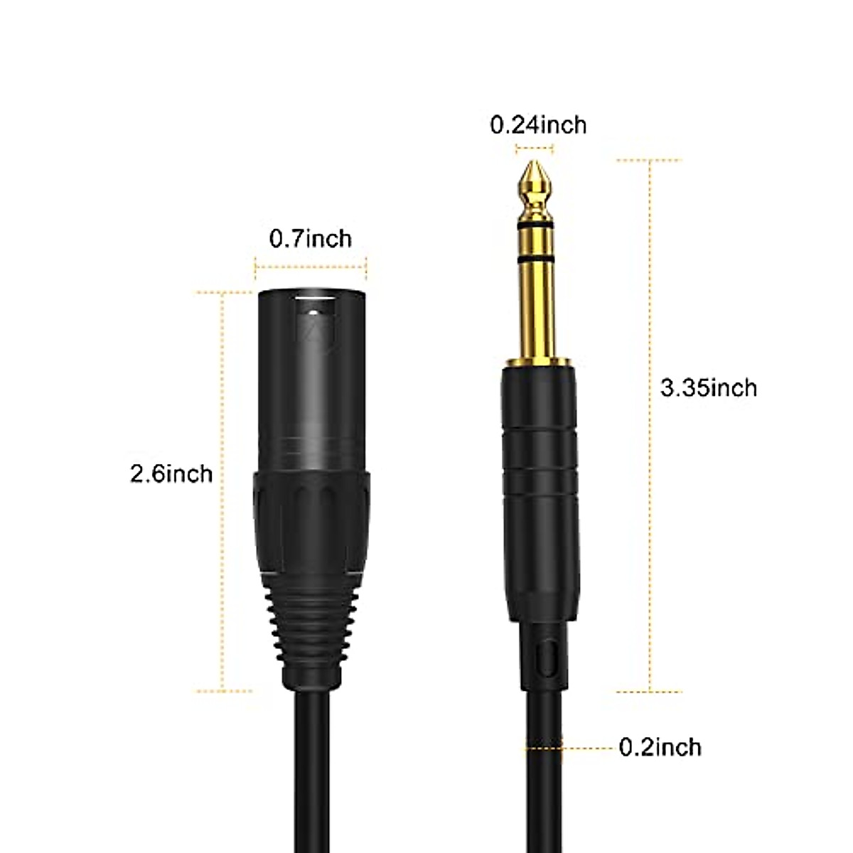 CableCreation 6 Feet TRS 6.35mm (1/4 Inch) Male to XLR Male Cable, Black