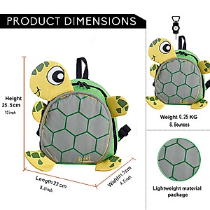 Cute Small Toddler Kids Backpack Zoo Animal Cartoon Mini Children Bag for Baby Girl Boy Age 1-3 Years Old (Tortoise)
