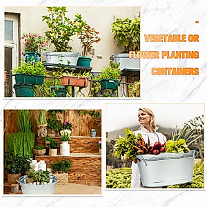 Gerrii 4 Pcs Beverage Tub 24L 6.5 Gallon Ice Buckets Beverage Galvanized Bucket Party Drinking Bucket with Handles Large Ice Drinking Bucket for Party Wedding Bar Wine Beer Champagne Bottle Cooler