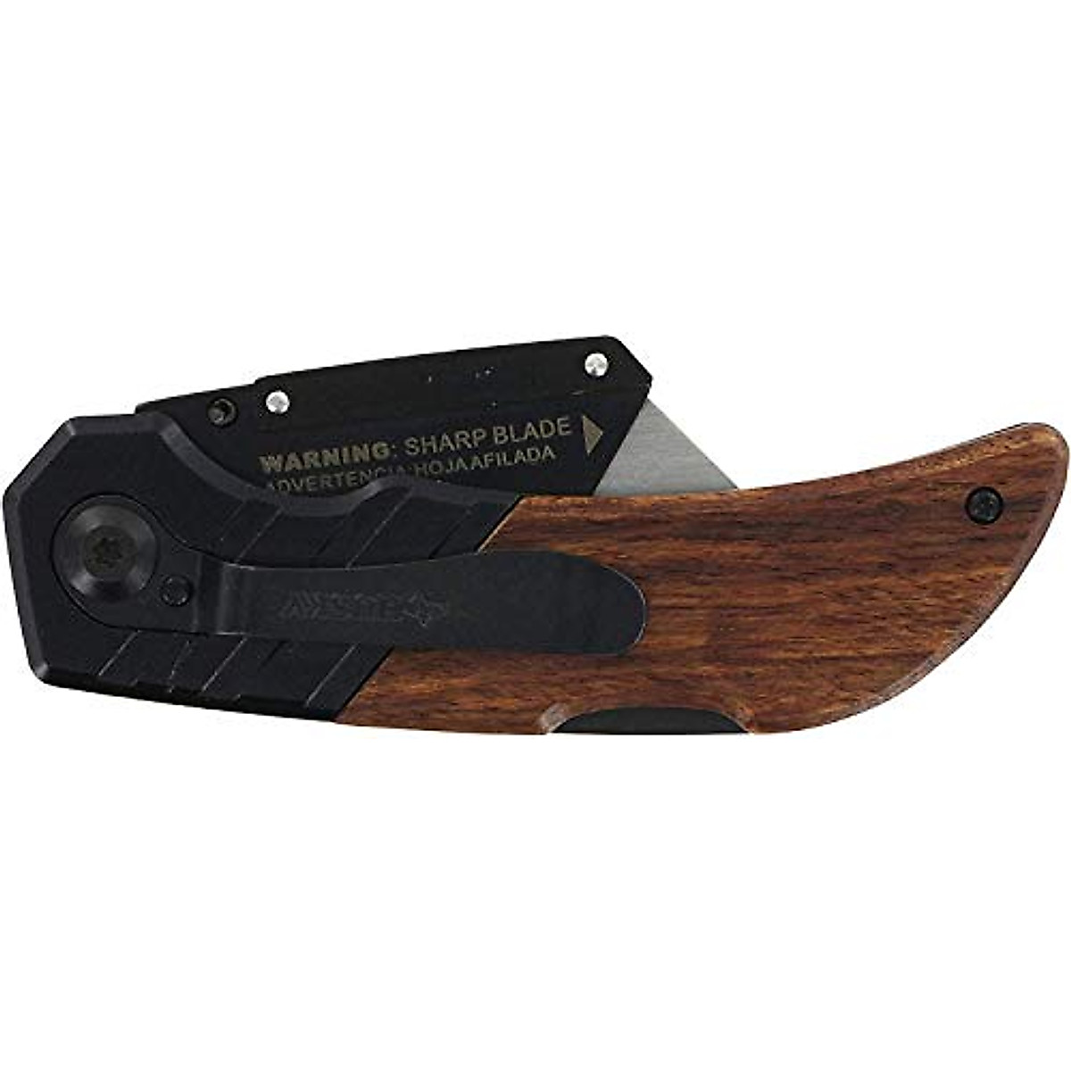 Husky 97211 Wood Handled Folding Sure-Grip Lock Back Utility Knife w/ 1 Disposable Blade Included