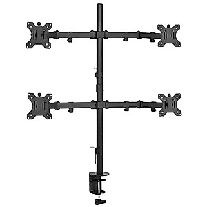 VIVO Quad 13 to 30 inch LCD Monitor Desk Mount, Fully Adjustable Stand with Tilt and Swivel, Holds 4 Screens with Max VESA 100x100, STAND-V004