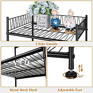 smusei Black Bathroom Storage Shelves Freestanding Bathroom Shelf Organizer 4 Tier Metal Wire Shelving Units Bathroom Towel Storage Rack Stand for Small Spaces Kitchen Pantry Laundry Room