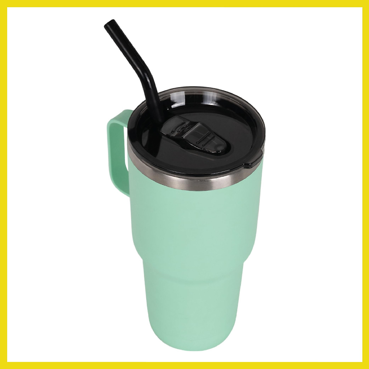 BOB THE COOLER CO BOBs 30Oz Heavy Duty Double Wall Vacuum Insulated Tumbler with Straw and Handle, Made of Stainless Steel, Great for Travel, Beach, & More