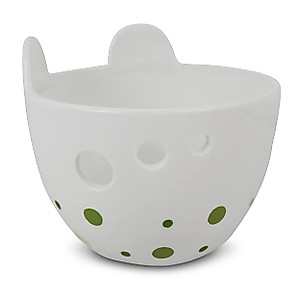 Generic Frog Ceramic Yarn Bowl for Knitting and Crocheting. This Decorative Wool HolderYarn Organizer Makes a Great Gift for Crochet Lovers. (Frog)