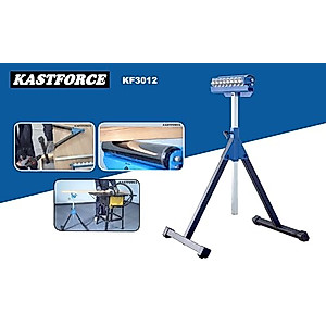 KASTFORCE Heavy-Duty Roller Stand 300 Lbs 136kg Loading Capacity (3 in 1 Roller), Adjustable Miter Saw Extension, Folds Flat for Easy Storage, 2 Inch (50mm) Stainless Steel Roller KF3012