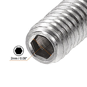 uxcell Ball Point Set Screws, M4 x 6mm 304 Stainless Steel Metric Spring Hex Socket Screw 20pcs