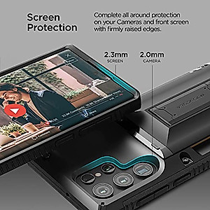 VRS DESIGN Damda Glide Hybrid Phone Case for Galaxy S22 Ultra Case, Sturdy Functional Case for Galaxy S22 Ultra (2022) Black