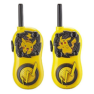 eKids Pokemon Walkie Talkies Pikachu Toys FRS Walkie Talkies for Kids Long Range Static Free Easy to Use For Indoor and Outdoor Games