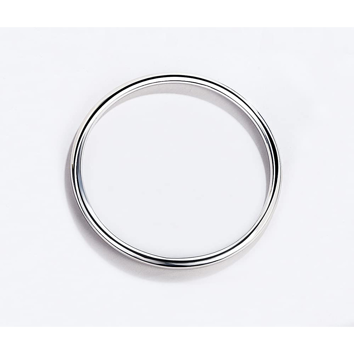 Meilanduo Solid 925 Sterling Silver 4mm High Polished Round Circle Bangle Shiny Minimalist Bangle Bracelet for Women (68mm for Large Wrists)